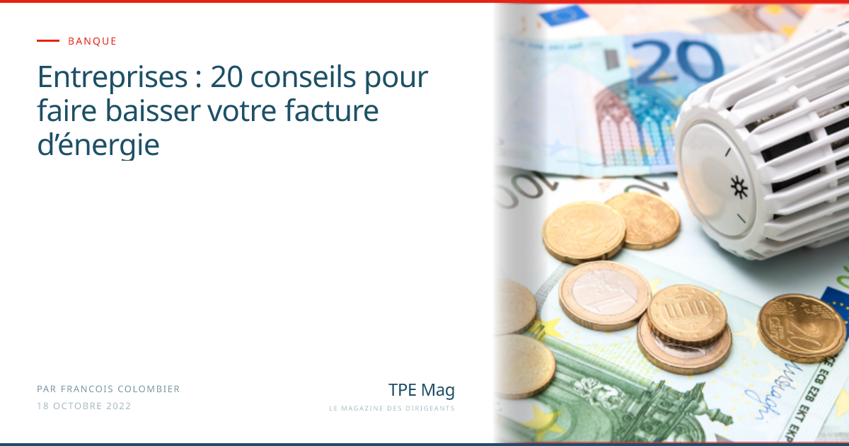 Entreprises : 20 conseils pour faire baisser votre facture d’énergie ...